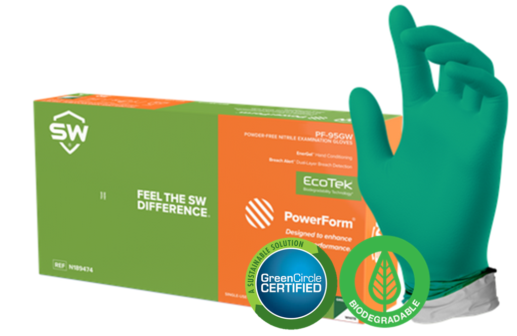Shop for SW® EcoTek® Nitrile Gloves with Breach Alert™ Barrier Detecti ...